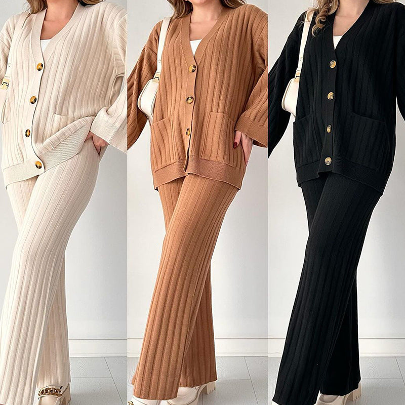 Women's Casual Solid Color Knit 2-Piece Set – keoepro